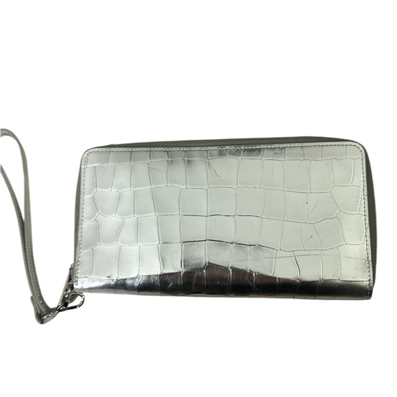 Nordstrom | Bags | Nwot Nordstrom Silver Crocodile Leather Long Wallet ...